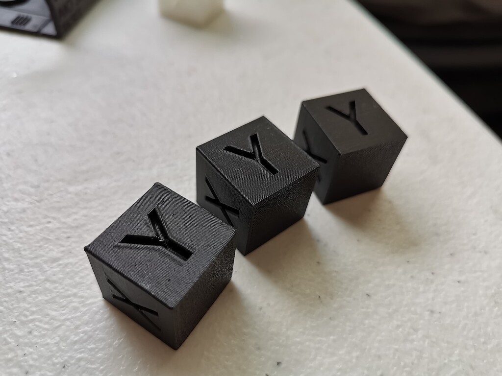 3 Calibration Cubes on 3 Different Slicer Software Test - Creality ...