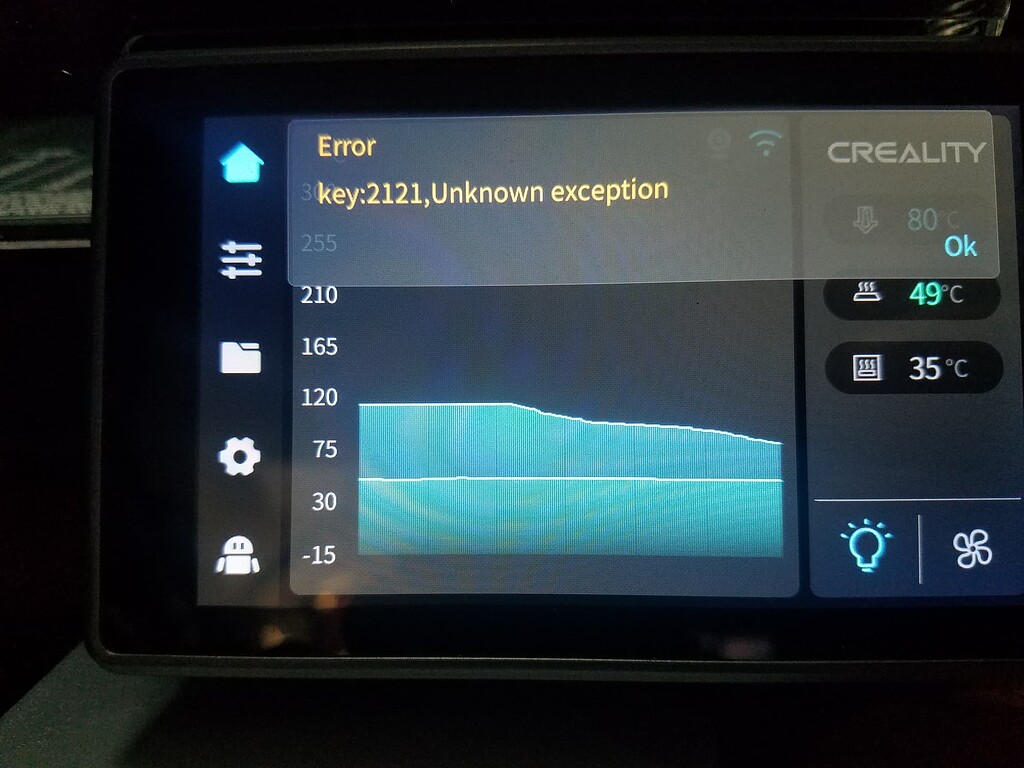 K1C Error KEY:2121,UNKNOWN EXCEPTION - Flagship K Series - Creality Community Forum
