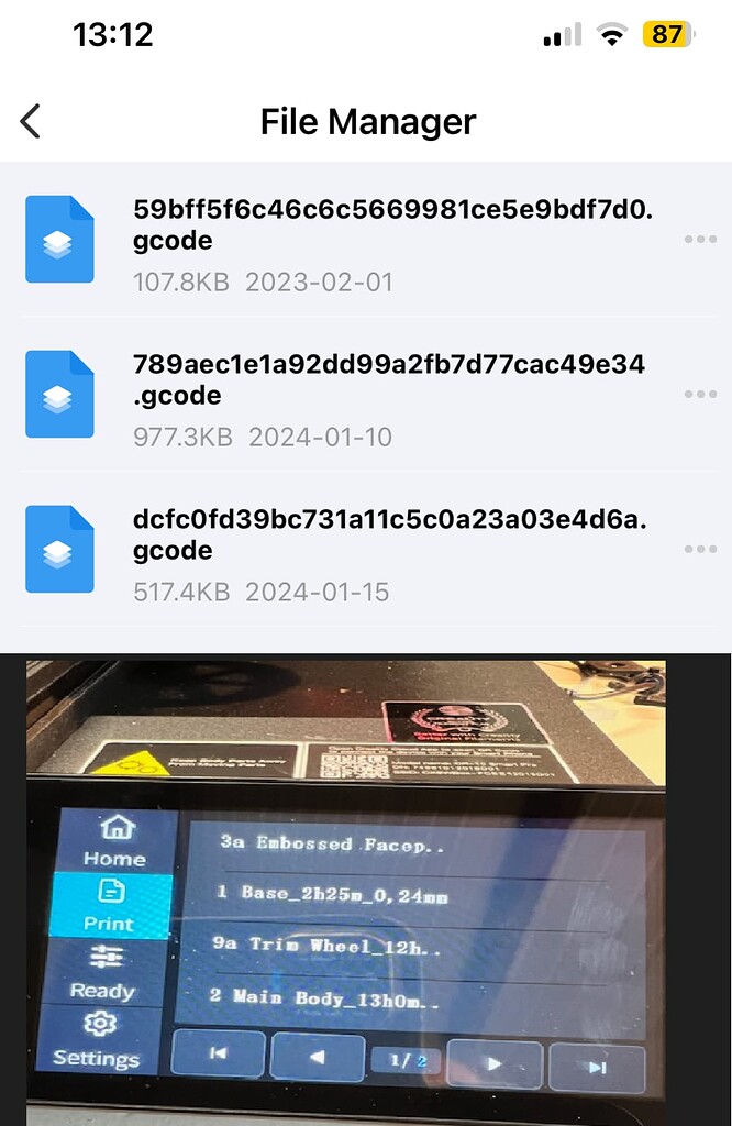 Files on memory card in App are others then in real - Creality CR-10 ...