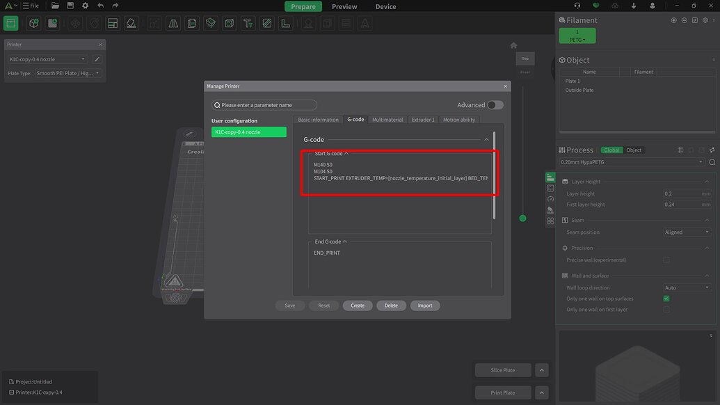 How to add auto-leveling in a G-Code made with 'Creality Print V5.1' - Software - Creality ...