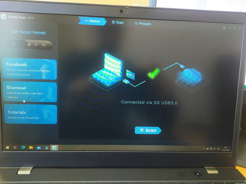 CR Scan Ferret and notebook Lenovo ThinkPad - 3D Scanner - Creality ...