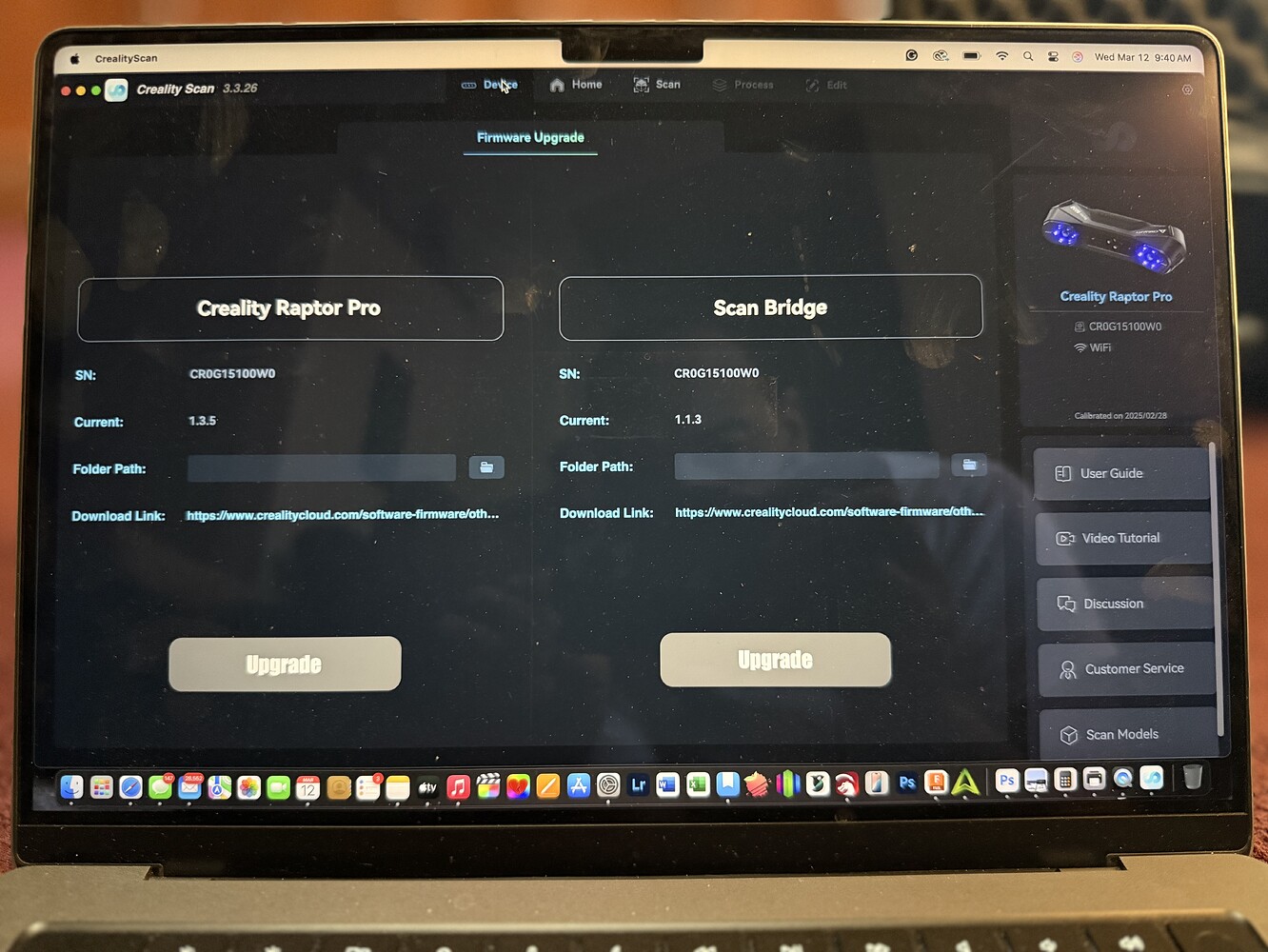 Raptor Pro - No Connection Via Scan Bridge Possible - 3D Scanner ...