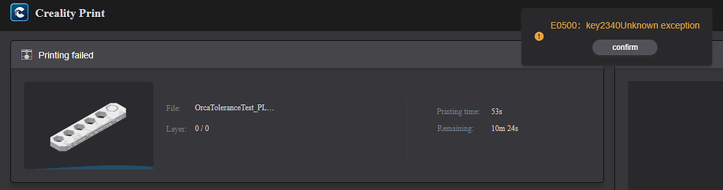 Help Needed with "Key:2340 Unknown Exception" on Ender 3 V3 KE - Creality Ender-3 V3 Plus ...