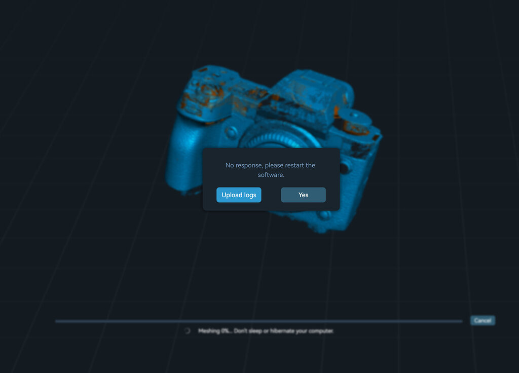 Creality Scan keeps crashing on creating Mesh - 3D Scanner - Creality ...