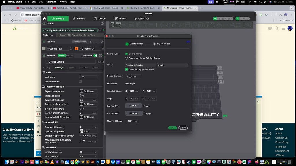 Profile for Bambu studio with the Creality Hi Combo - Creality Print V5 ...