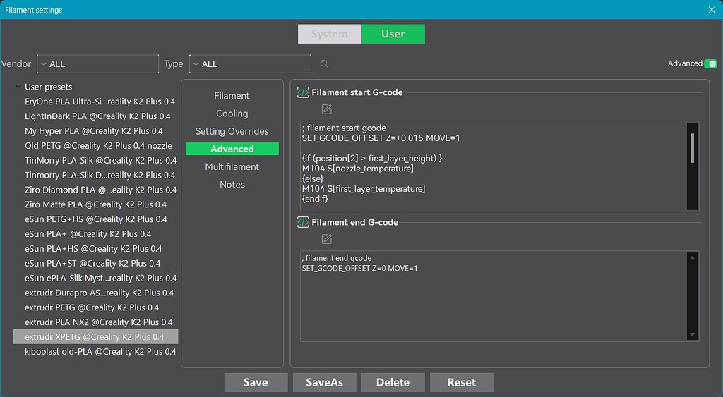Creality Print V 6.0.2.1574 - Filament Start G-Code not inserted into G ...