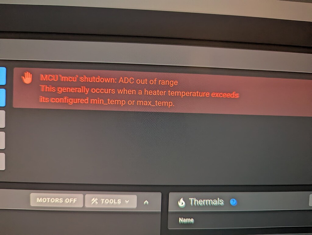 ADC out of range, mcu shutdown, abnormal bed heating - Ender-3 V3 Printers - Creality Community ...