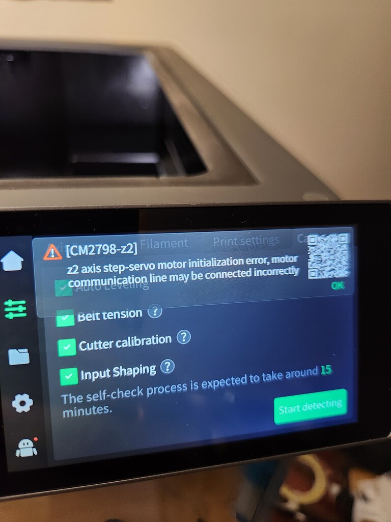 Error code couldn't find in creality Wiki - Creality Flagship K2 Plus ...