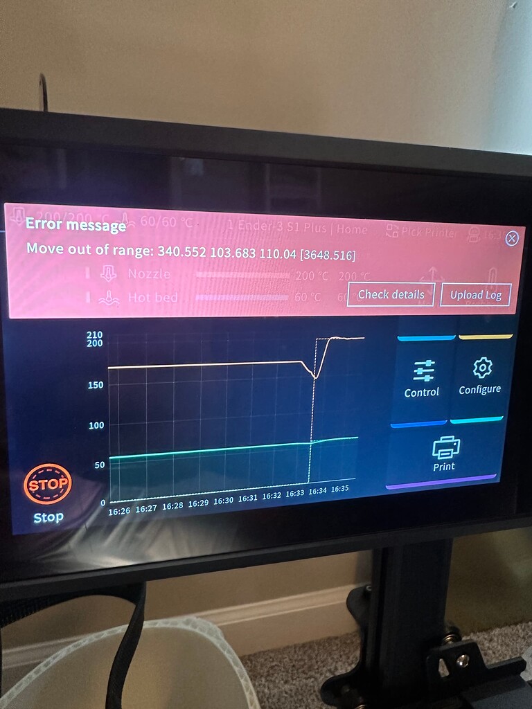 Move out of range error in middle of print job - Ender-3 V3 Printers ...