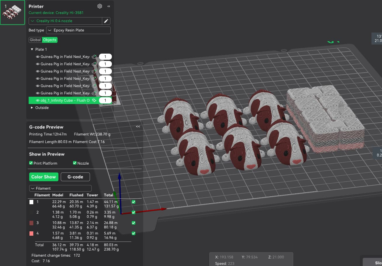 Creality Print Flush Into Object doesn't seem to work correctly ...