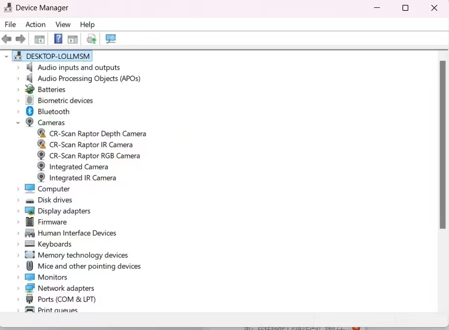 CR-Scan Raptor shows unrecognized in device manager - 3D Scanner ...